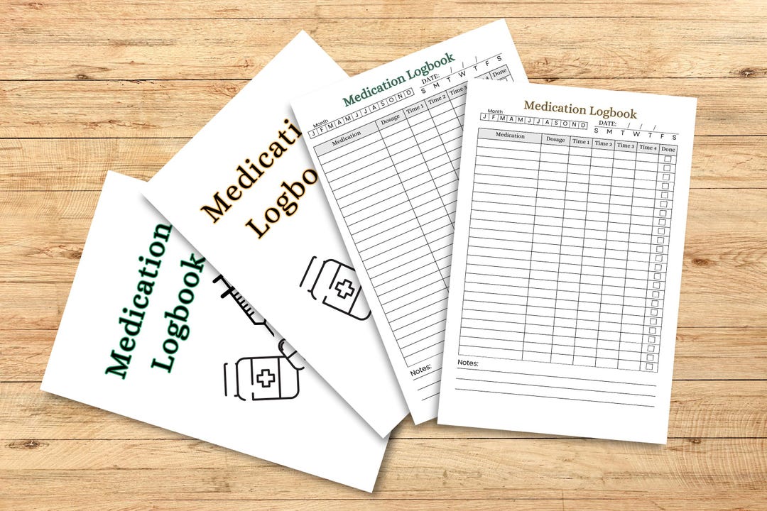 Printable Medicine Log Planner, Journal, Medicine Tracker, Medicine ...