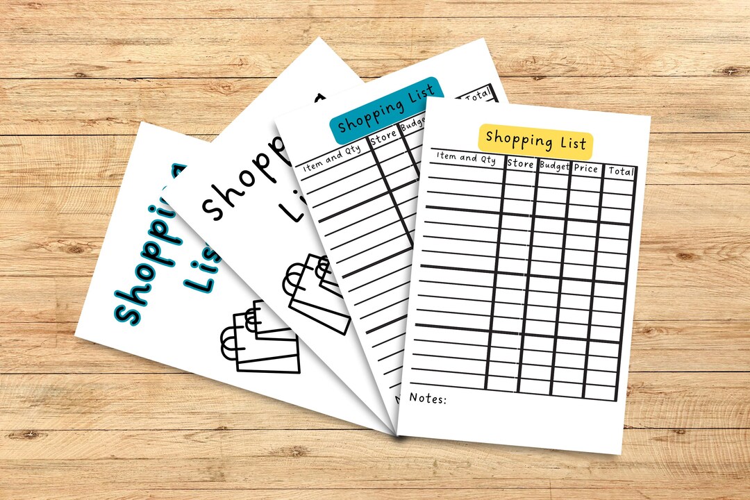 Printable Shopping List Log Planner, Journal, Shopping Tracker, Grocery ...