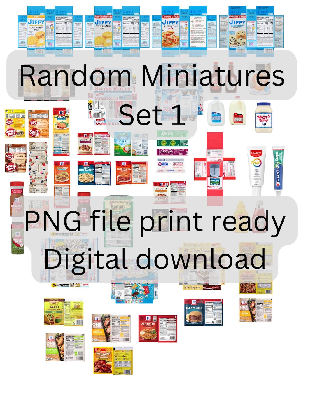 2025 25+ Mini Random Miniatures Set 2,miniatures, Digital File, Digital ...