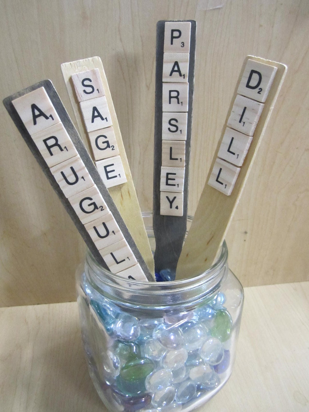 Scrabble Tile Garden 9 Inch Plant Sticks, Vegetable and Herb Marker ...