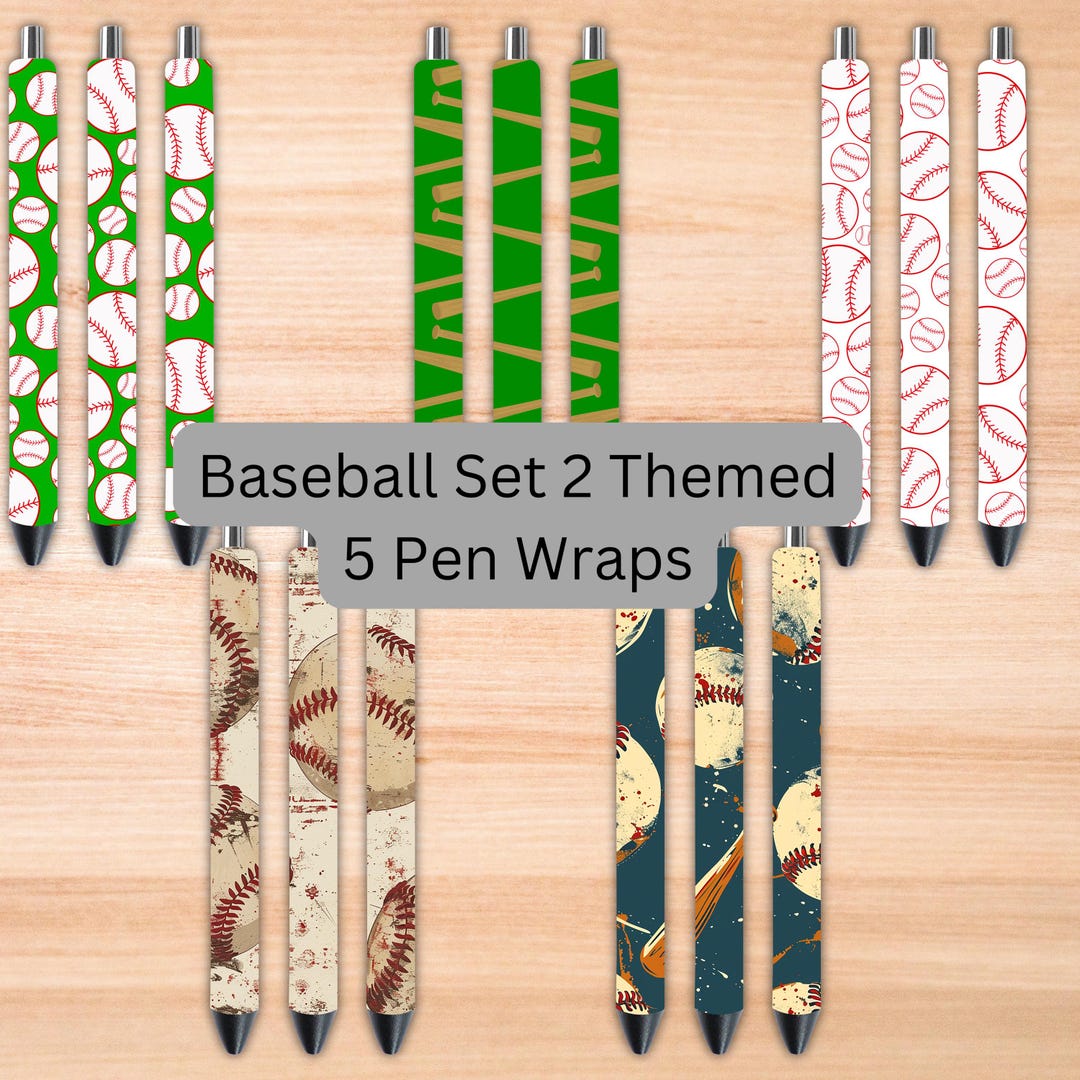 Baseball Pen Wraps Set 2, Epoxy Pen Wraps, Digital File, Digital ...