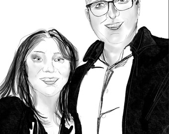 Custom 1 Person Illustration Portrait Custom Illustration Digital ...