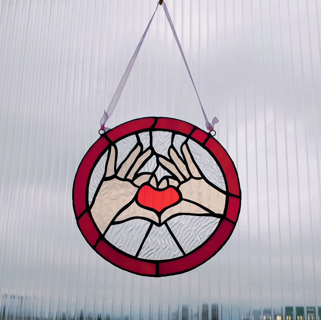 Stained Glass Hanging. Love Catchertiffany Glass Sunscreen.stained ...