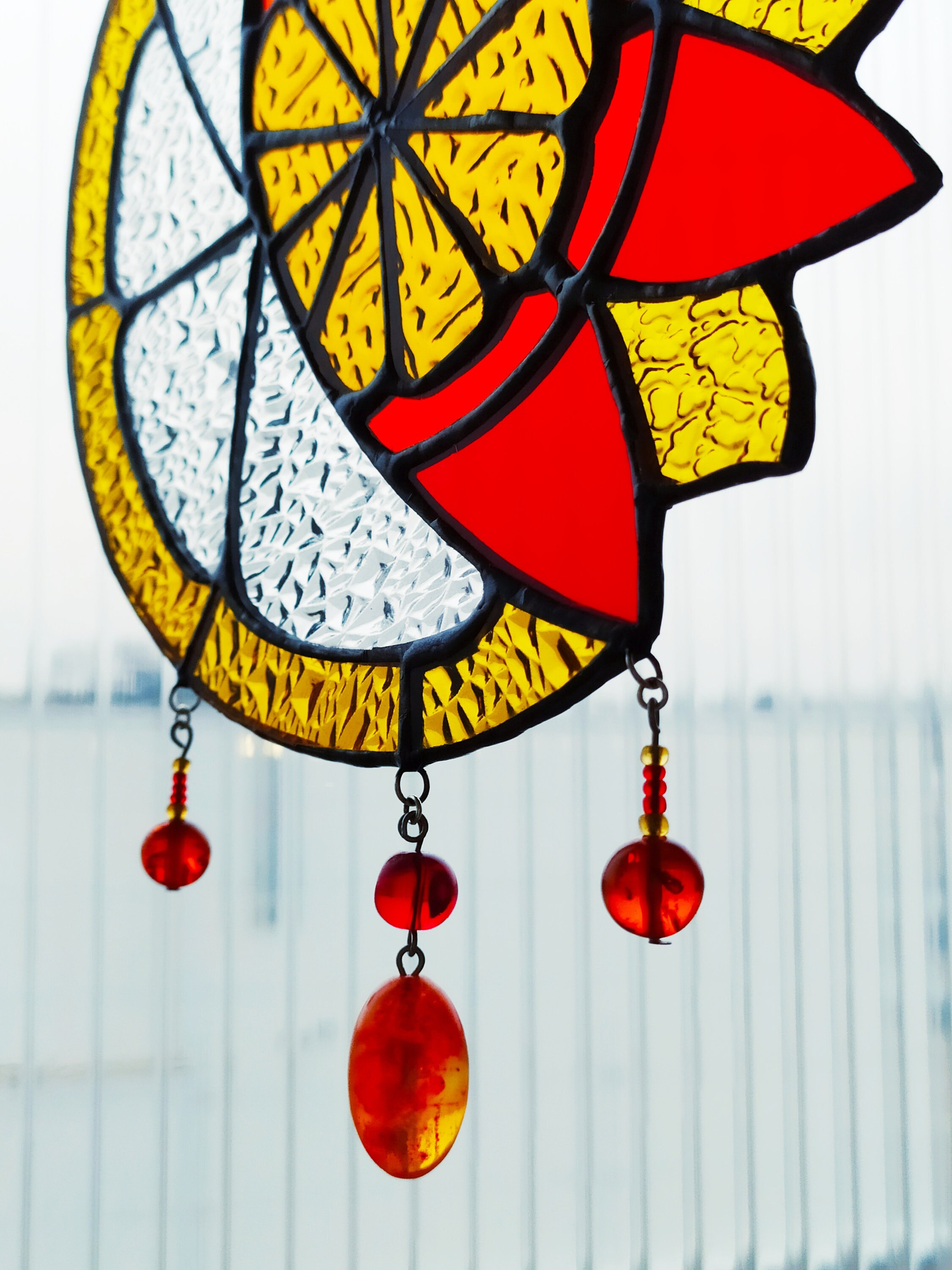 Stained glass hanging. Citrus Dreamcatcher Tiffany Glass | Etsy