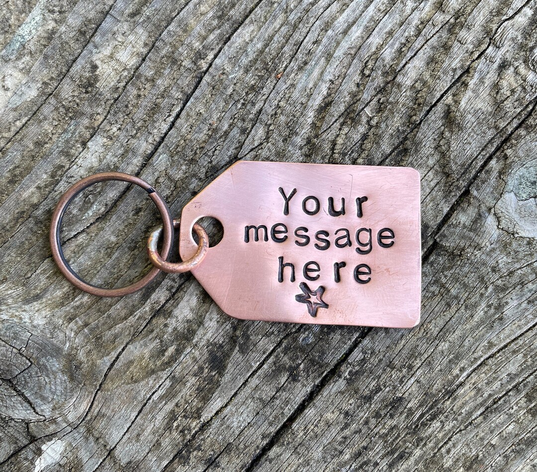 Handmade, Hand-stamped Copper Key Ring - Etsy