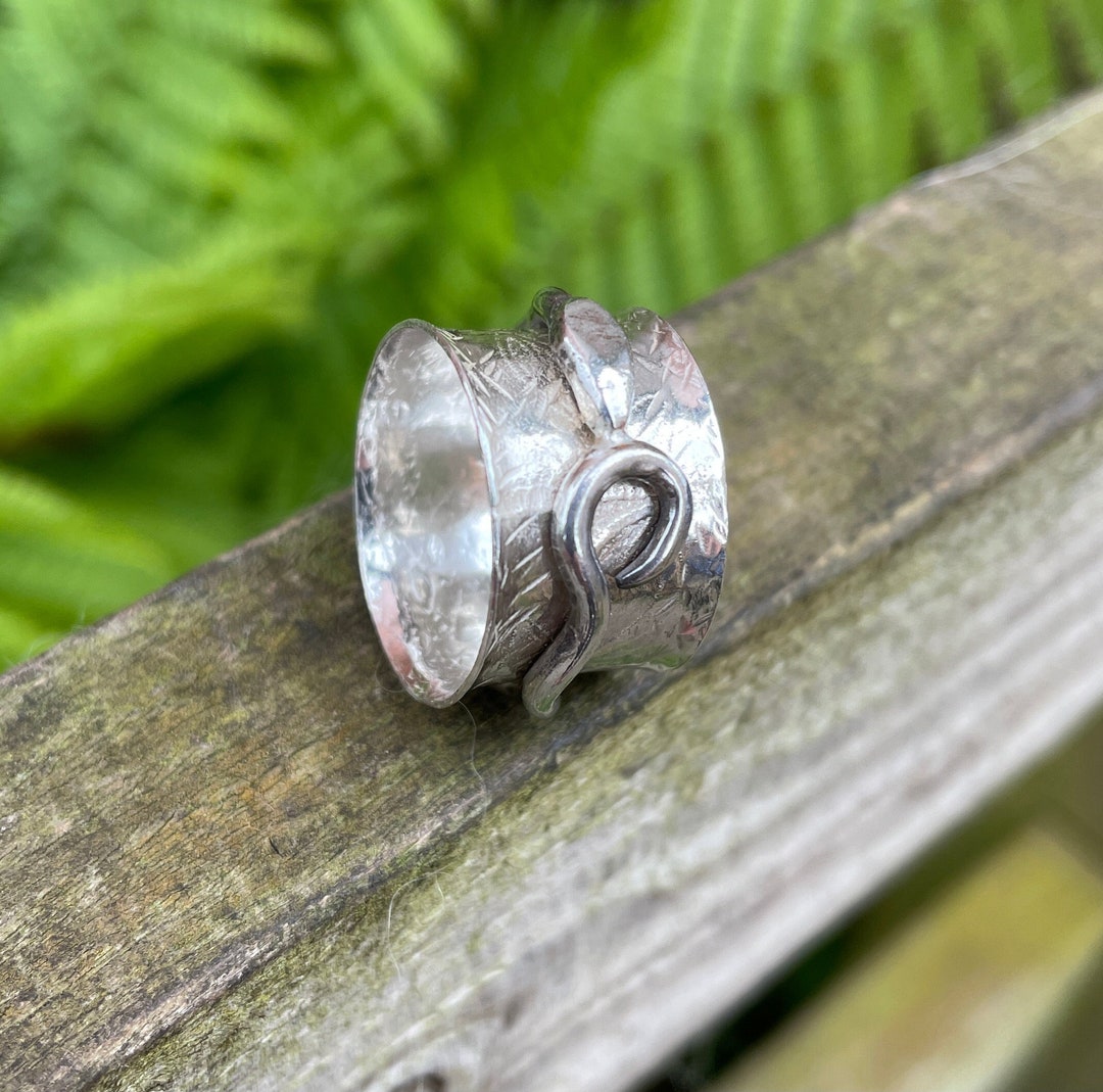 Silver Snake Spinner Fidget Kinetic Ring - Etsy