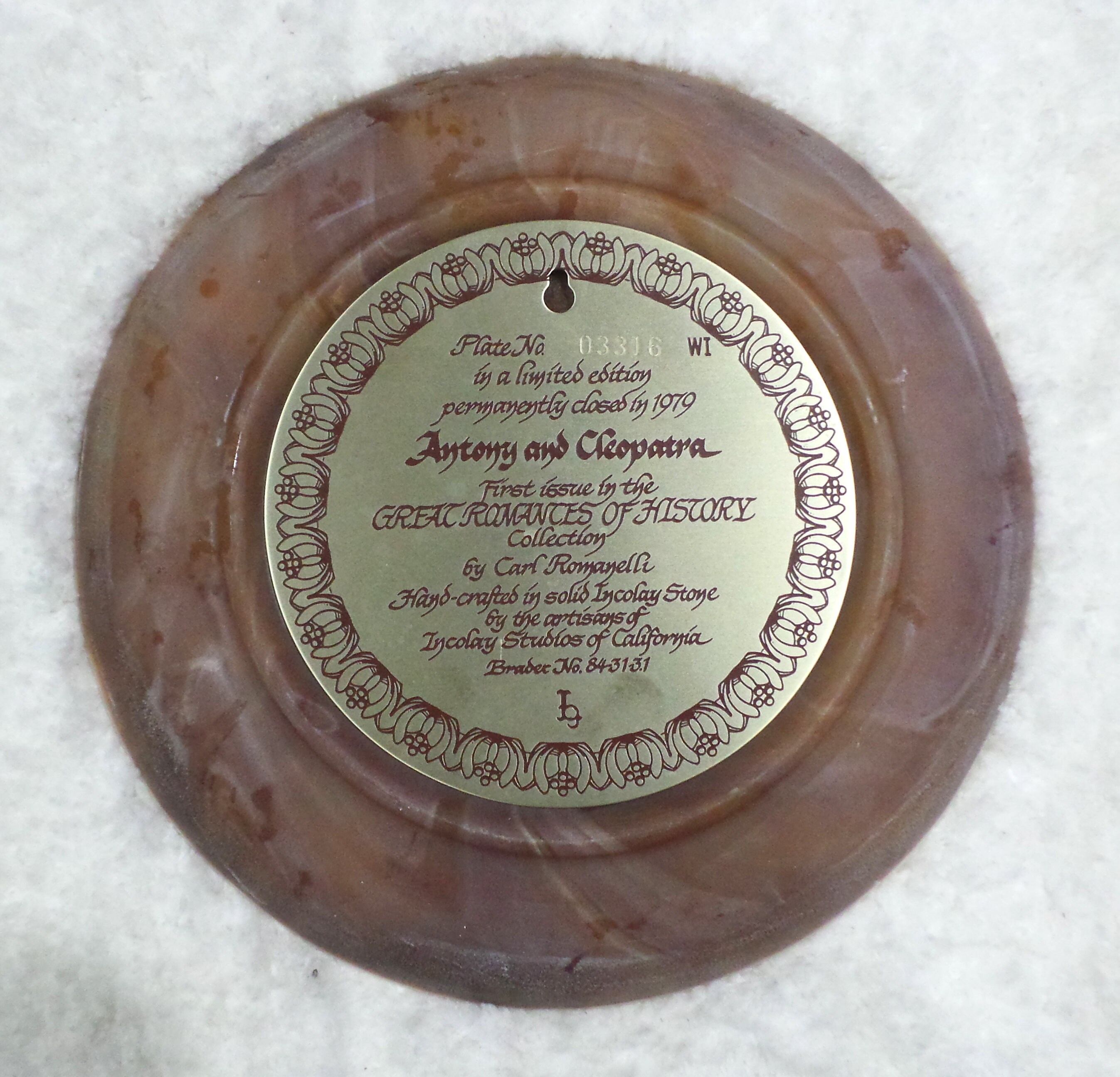 10" Incolay RARE Wall Plate From Coralay Classics Los Angeles - Etsy