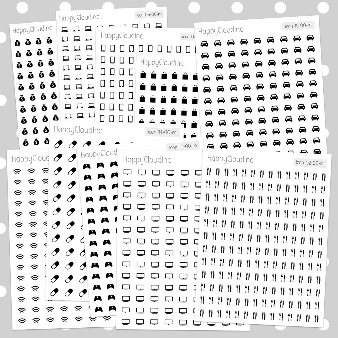 Tiny Icon Planner Stickers - Etsy