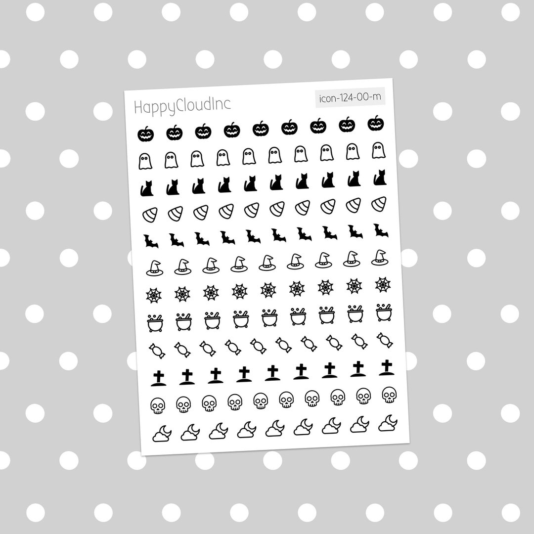 Tiny Halloween Icon Planner Stickers - Etsy