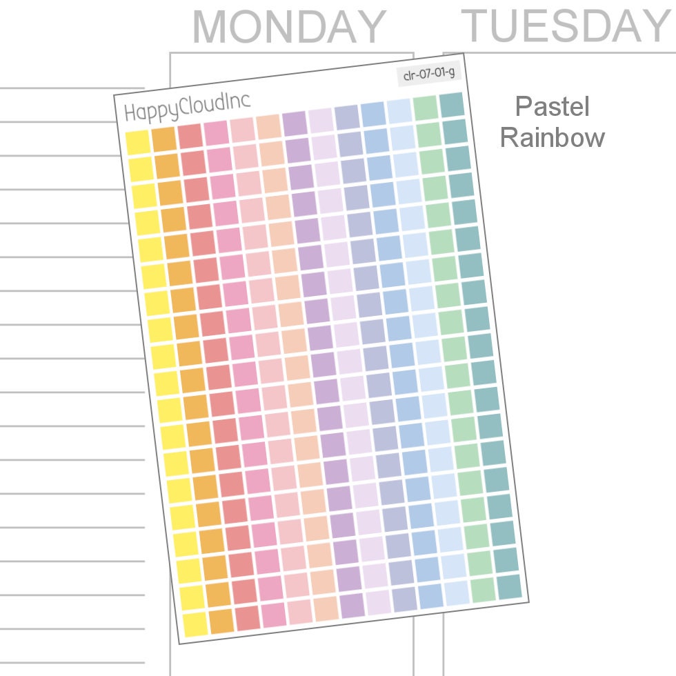 TRANSPARENT Mini SQUARE Stickers - Planner Stickers - Etsy