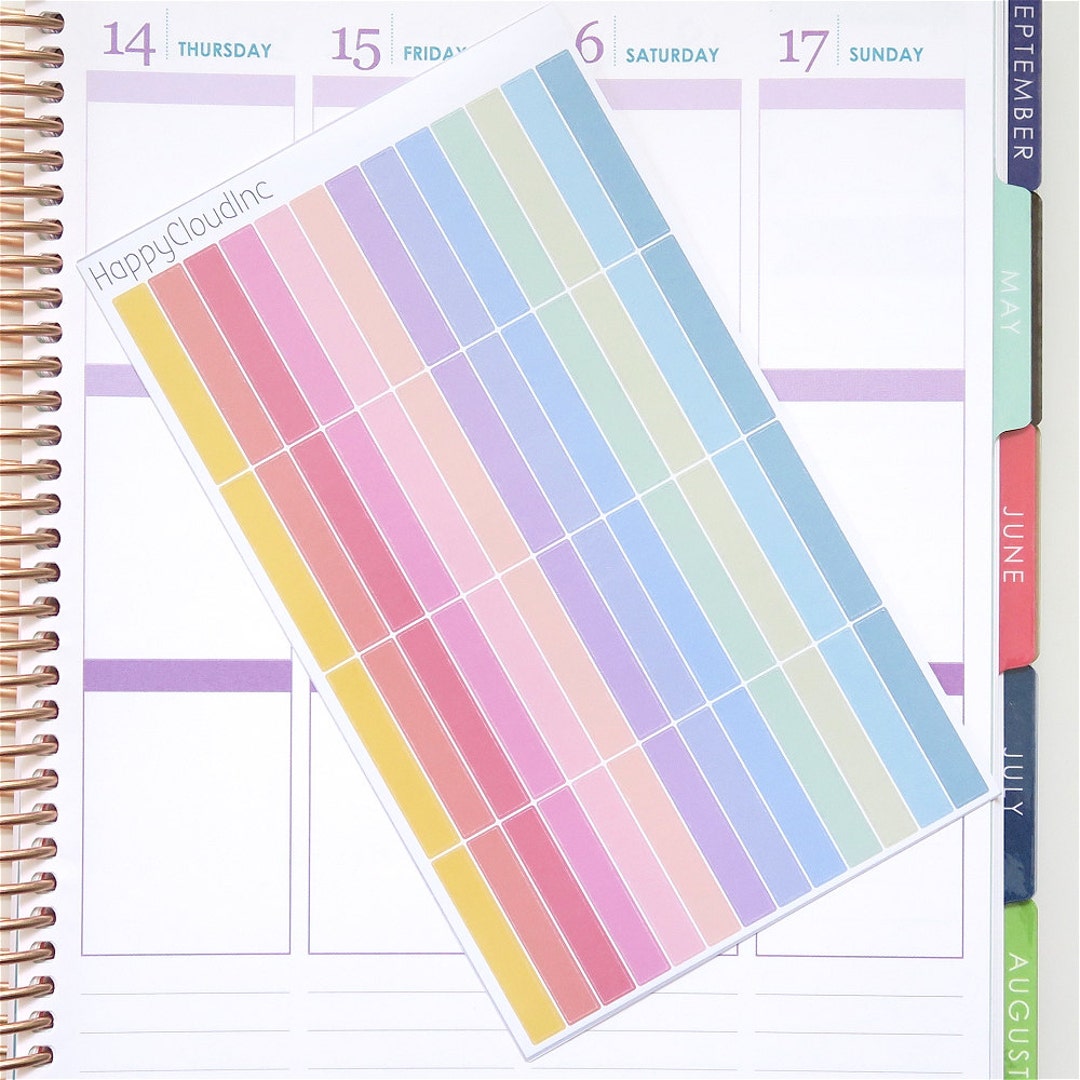 Pastel Rainbow Blank Label Planner Stickers - Etsy