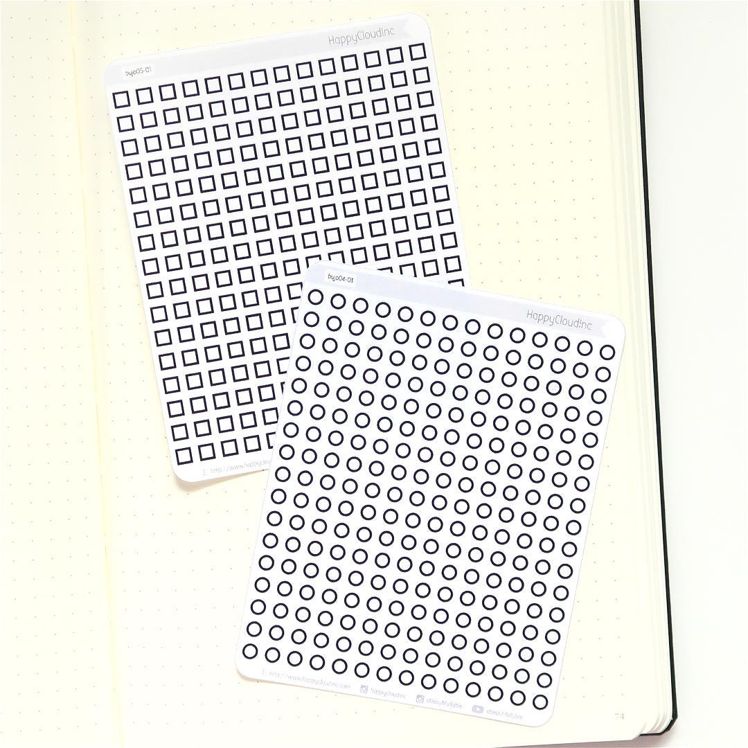 Mini Checkbox Planner Dot Grid Bullet Planner Stickers - Etsy