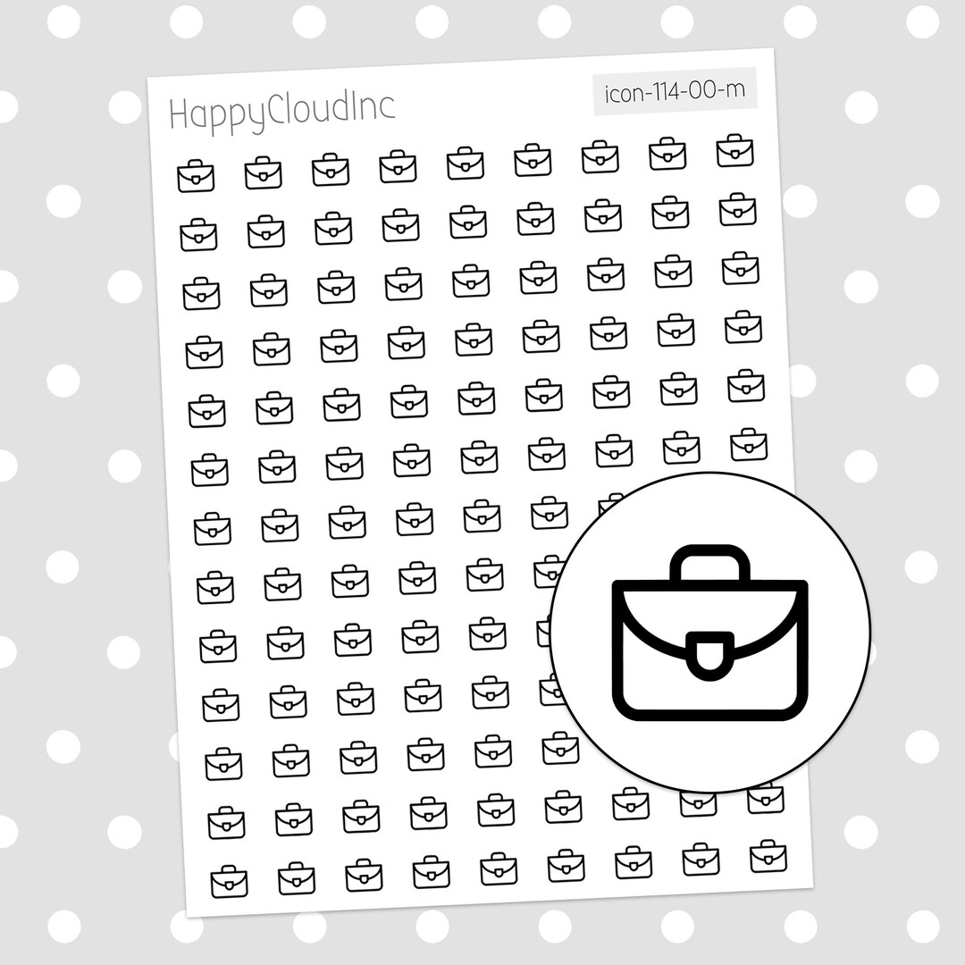 Office, Work in Office, Briefcase Cute Mini Icon Planner Stickers - Etsy