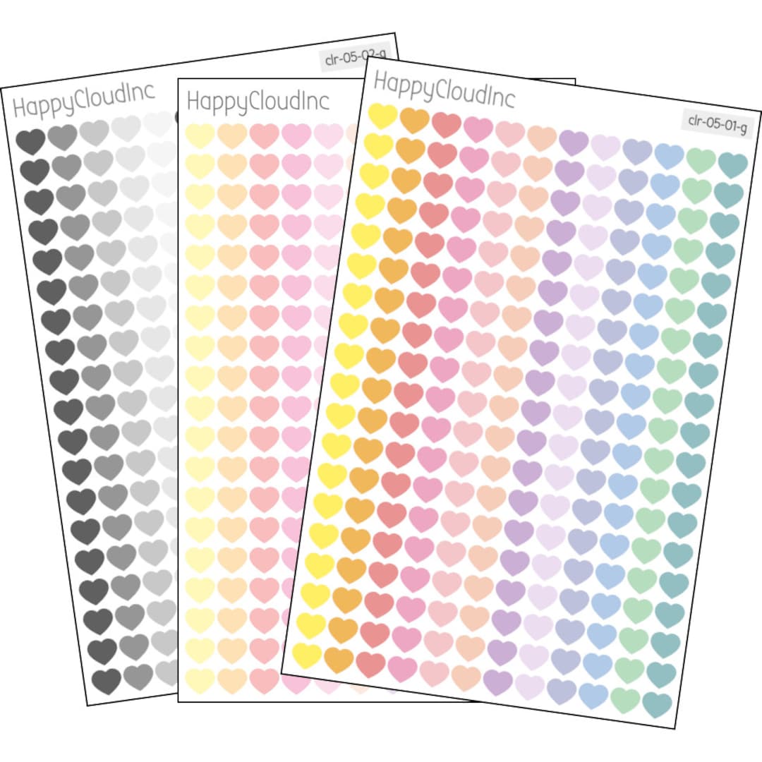 TRANSPARENT Mini HEART Planner Stickers - Etsy