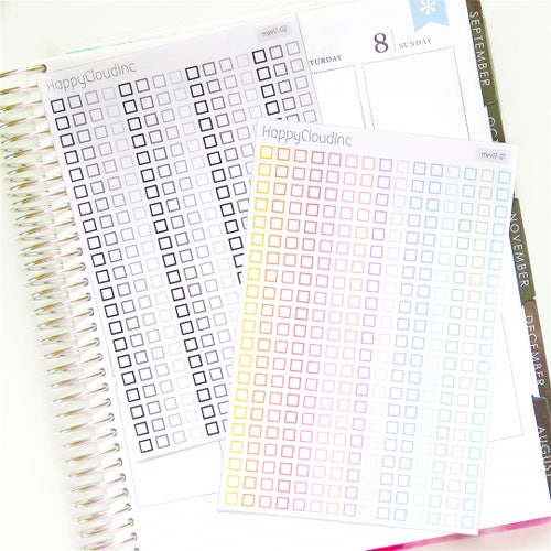 Mini Square Checkbox Planner Stickers Checklist Stickers - Etsy