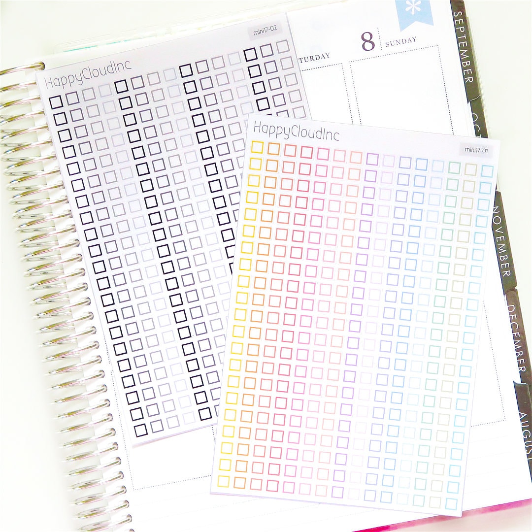 Mini Square Checkbox Planner Stickers Checklist Stickers - Etsy Australia
