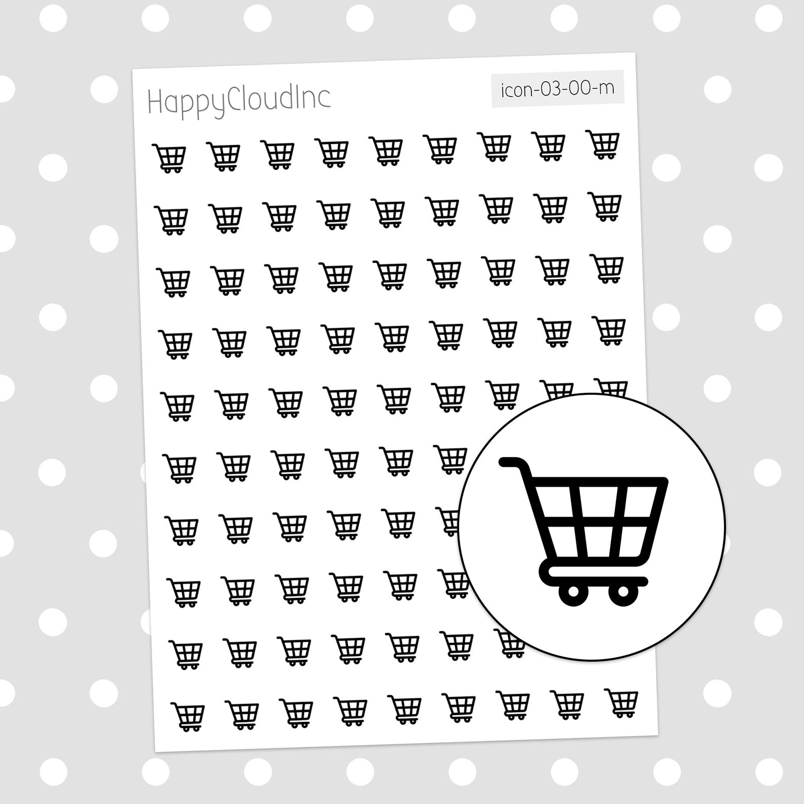 Tiny Trolley / Shopping Cart Icon Planner Stickers - Etsy