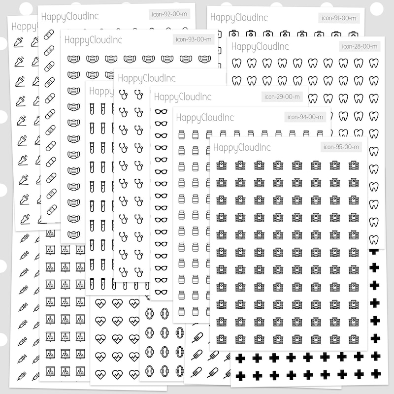 Small Icon Medical Stickers - Etsy