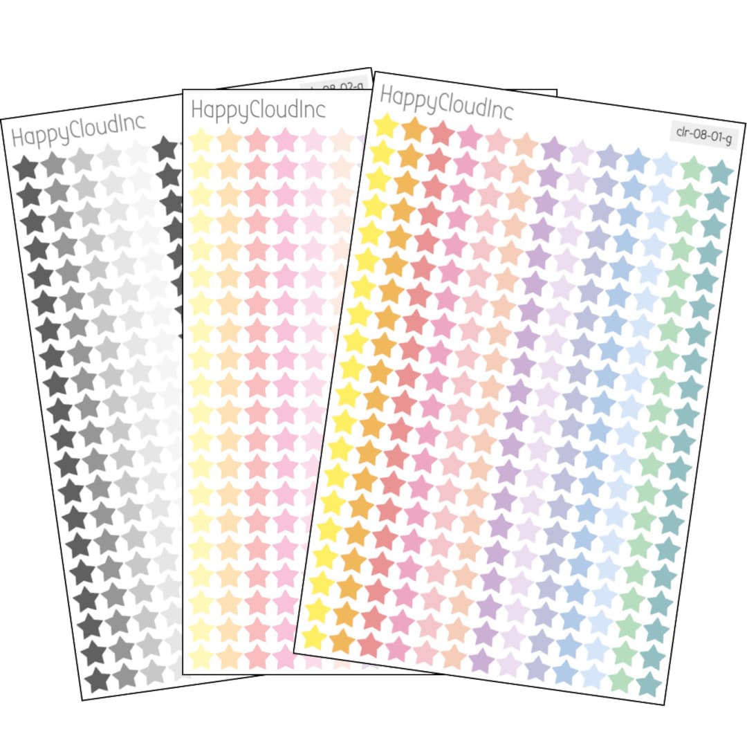 TRANSPARENT STAR Stickers - Planner Stickers - Etsy