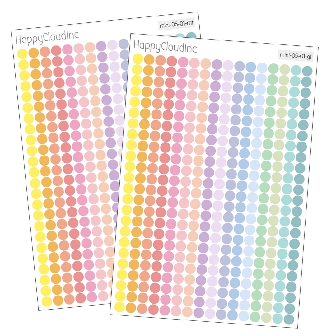 TRANSPARENT Mini Dot Stickers - Planner Stickers - Etsy
