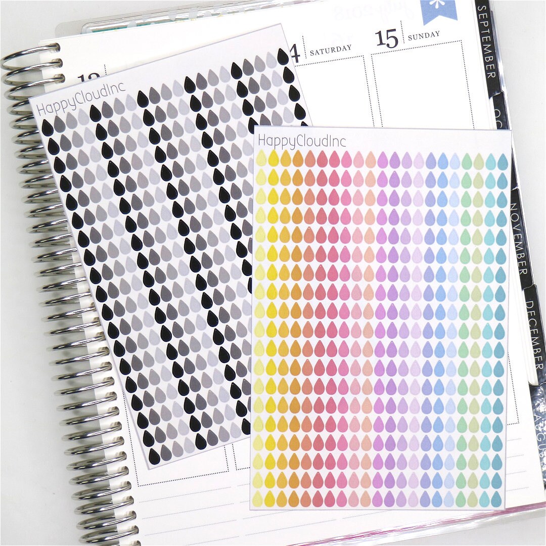Mini Waterdrop Stickers - Planner Stickers - Etsy