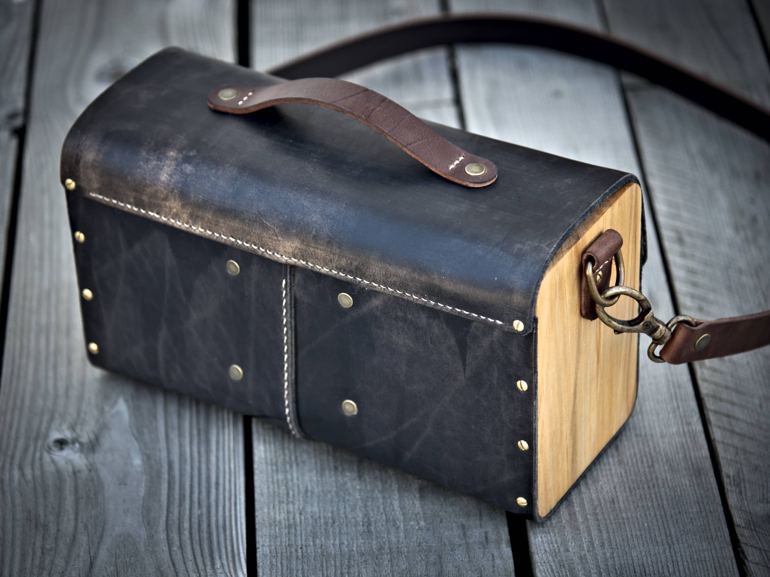 Leather and Wood Camera Bag. Leather Bag for Digital Refex and - Etsy UK