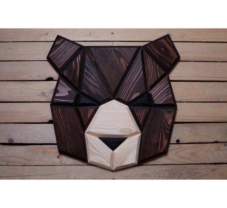 Wooden bear wall decor | Etsy