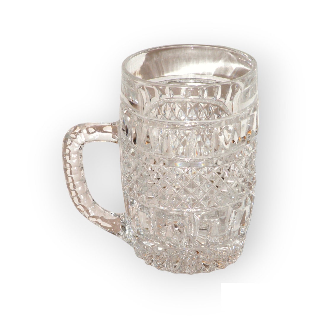 Vintage Lead Crystal Beer Mug: Diamond Cut, Made in Czechoslovakia - Etsy