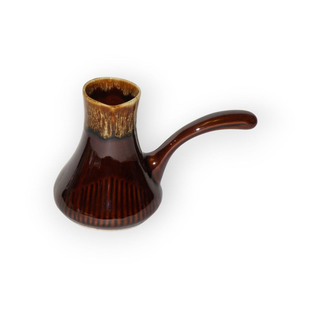 Vintage Ceramic Cezve, Brown Clay Coffee Maker, Ukrainian Coffee Pot ...