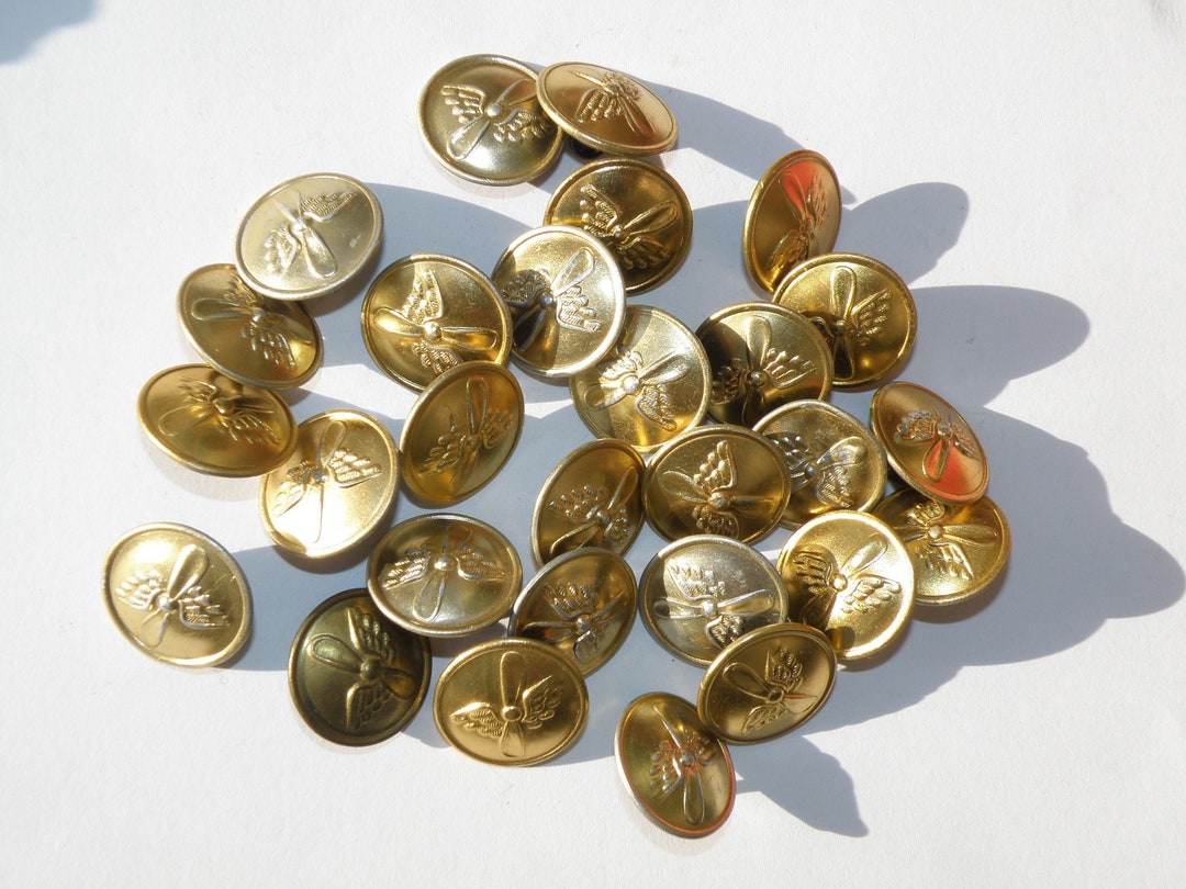1960s Aviation Aluminium Buttons Set of 25, Soviet Pilots Metal Buttons ...