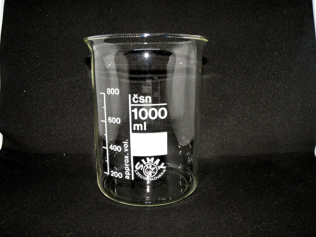 Vintage Laboratory Glass Jar 1000 Ml Made in Czechoslovakia Simax, Retro Collectible Chemistry ...