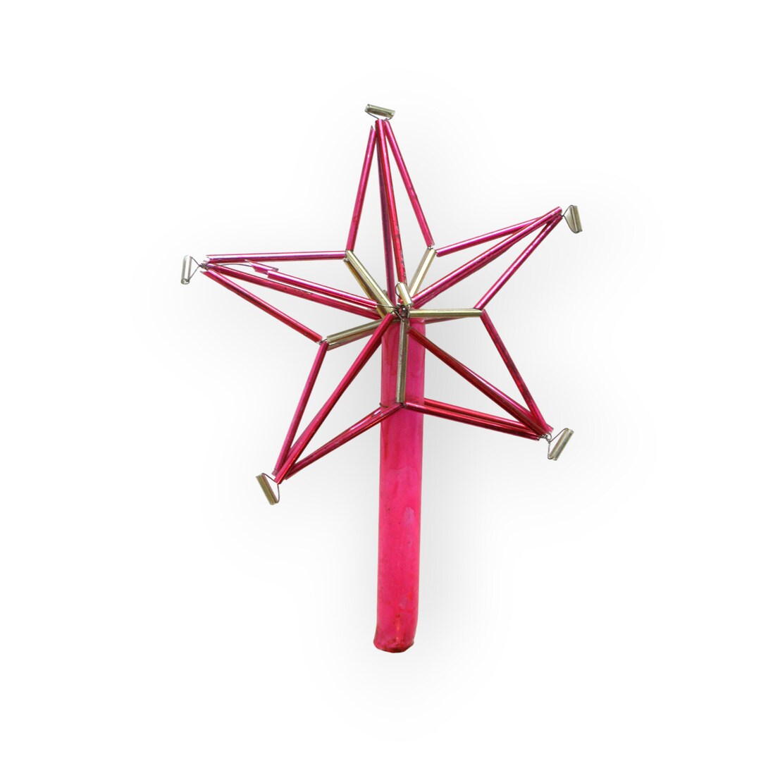 Vintage Tree Pink Star Topper, Soviet Red Star Top for Tree, Retro Pink ...