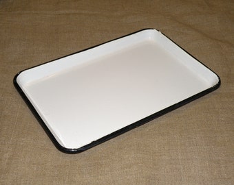 White Enamel Tray - Etsy