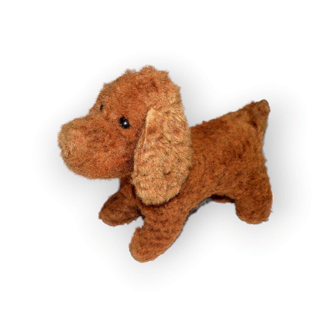 Vintage Dog Stuffed Plush Toy, Rare Soviet Plush Toy, Brown Dog Toy ...