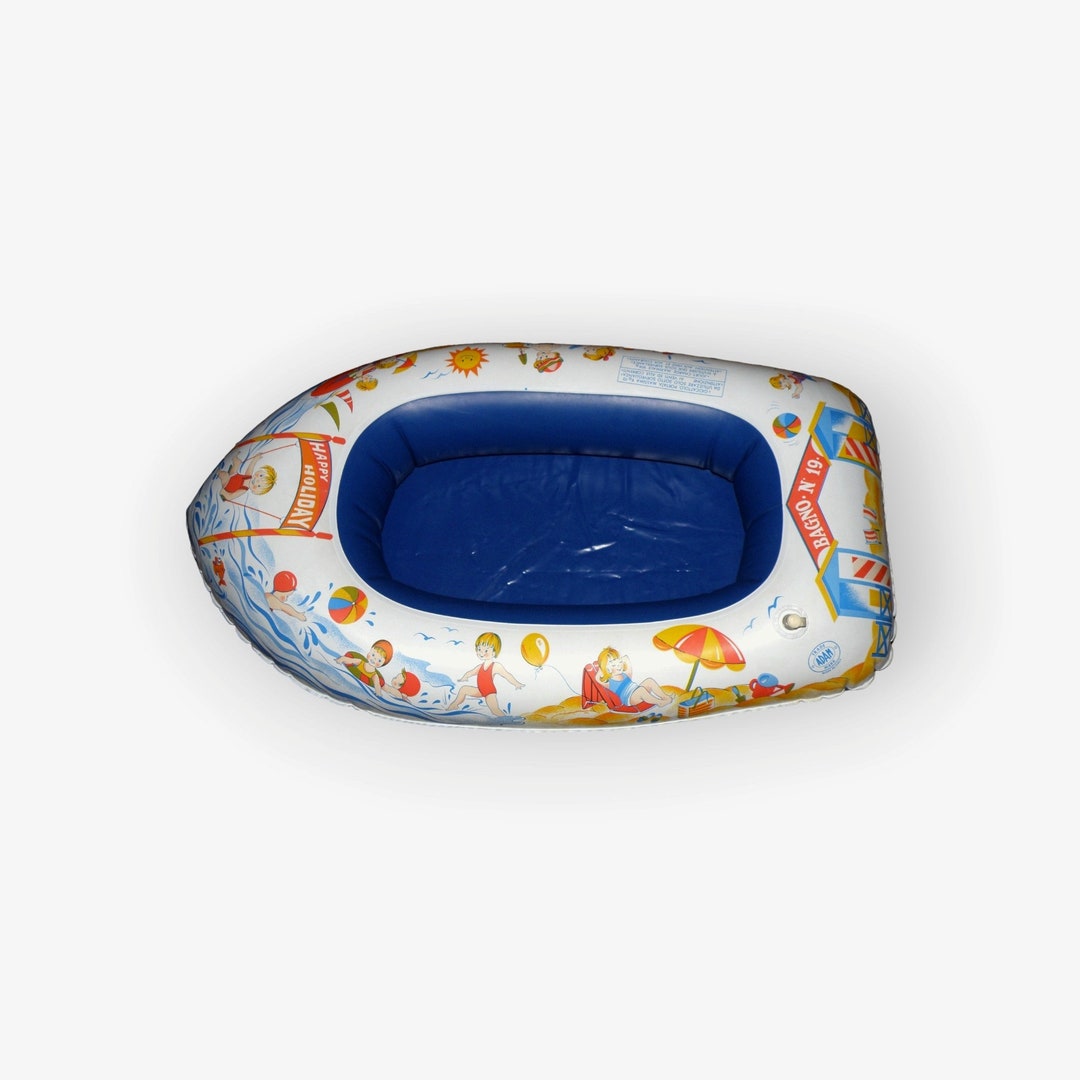 Vintage Inflatable Children's Boat Made in Italy, Beach and Pool Retro ...
