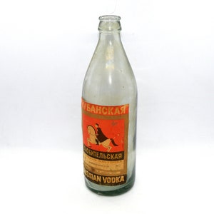 Soviet Vodka Glass Bottle, Collectible USSR kubanskaya 0.5 L Vodka ...