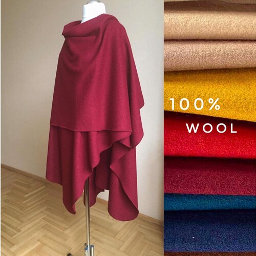 100% Wool Wrap Shawl Plus Size Wool Ruana Cape Handmade - Etsy