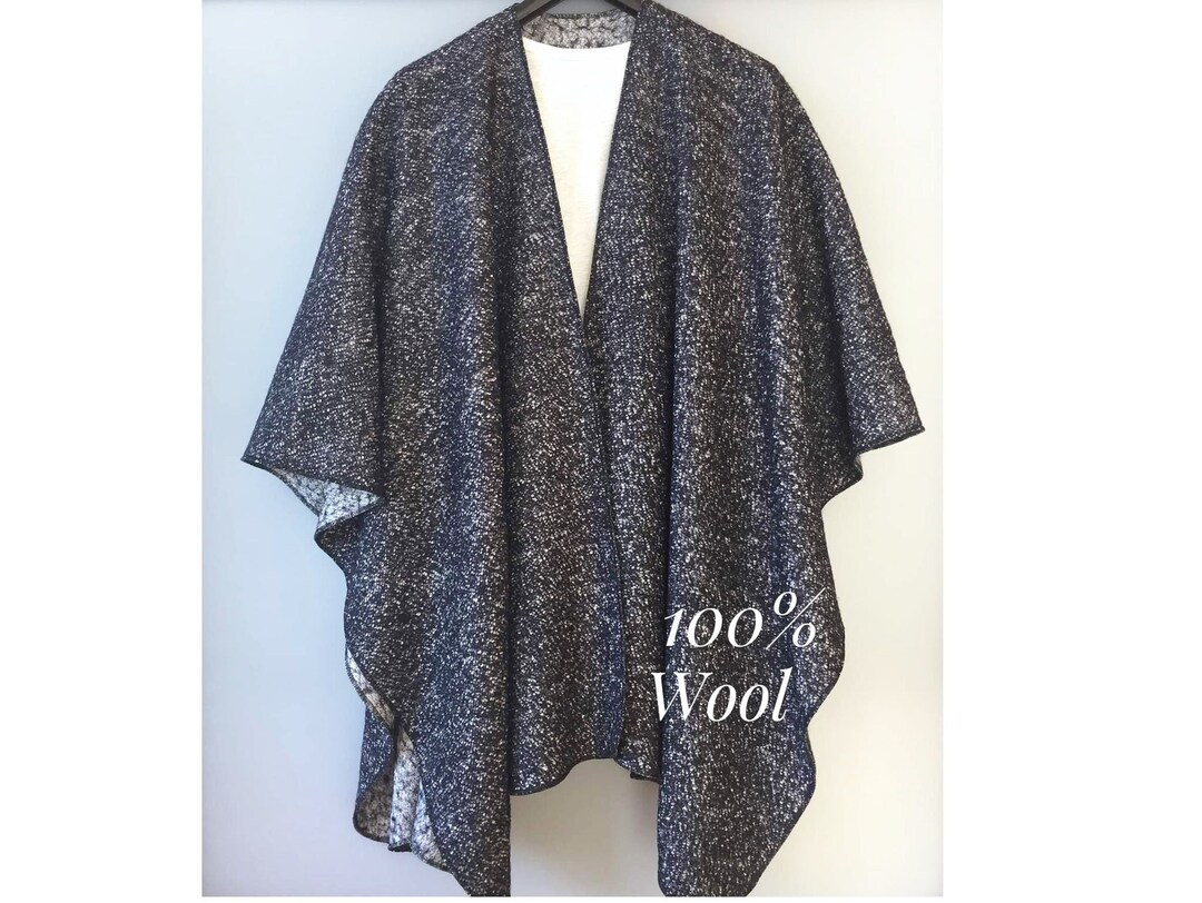 Wool Ruana Cape Heavy Weight Wool Wrap Unisex Poncho - Etsy