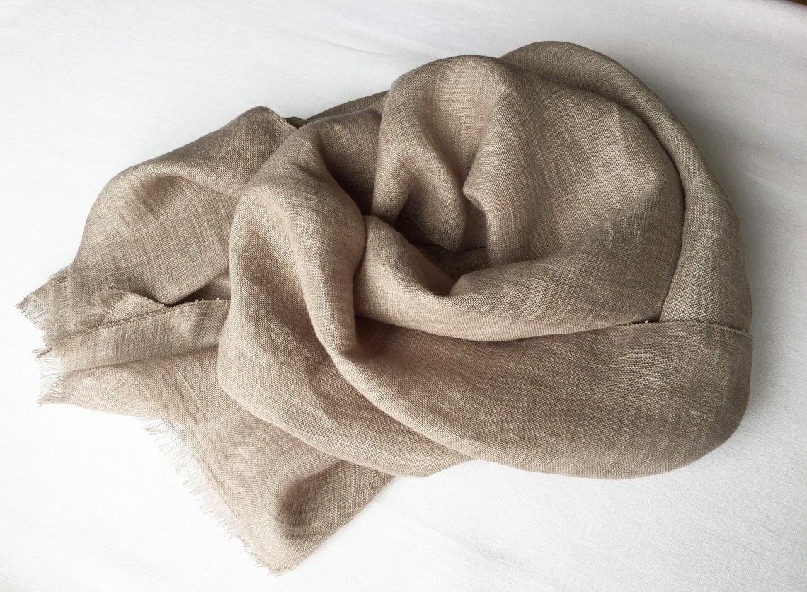Soft Linen scarf Natural linen scarf Lightweight Small linen | Etsy