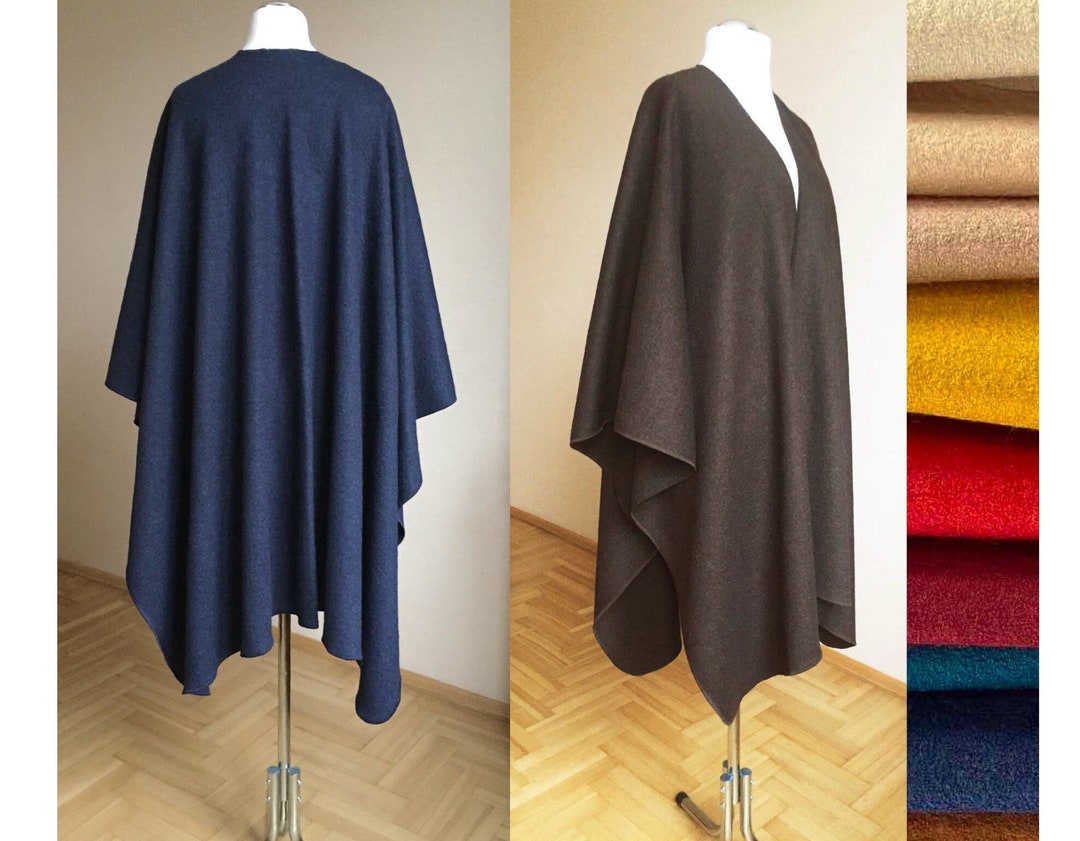 Wool Shawl Wrap Plus Size Wool Ruana S to 5XL - Etsy