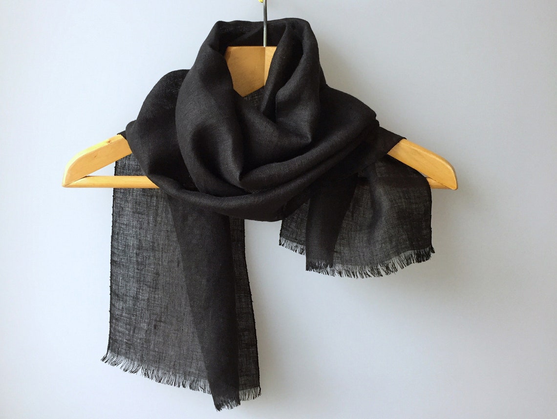 Soft Linen Scarf Natural Linen Scarf Lightweight Small Linen Scarf ...