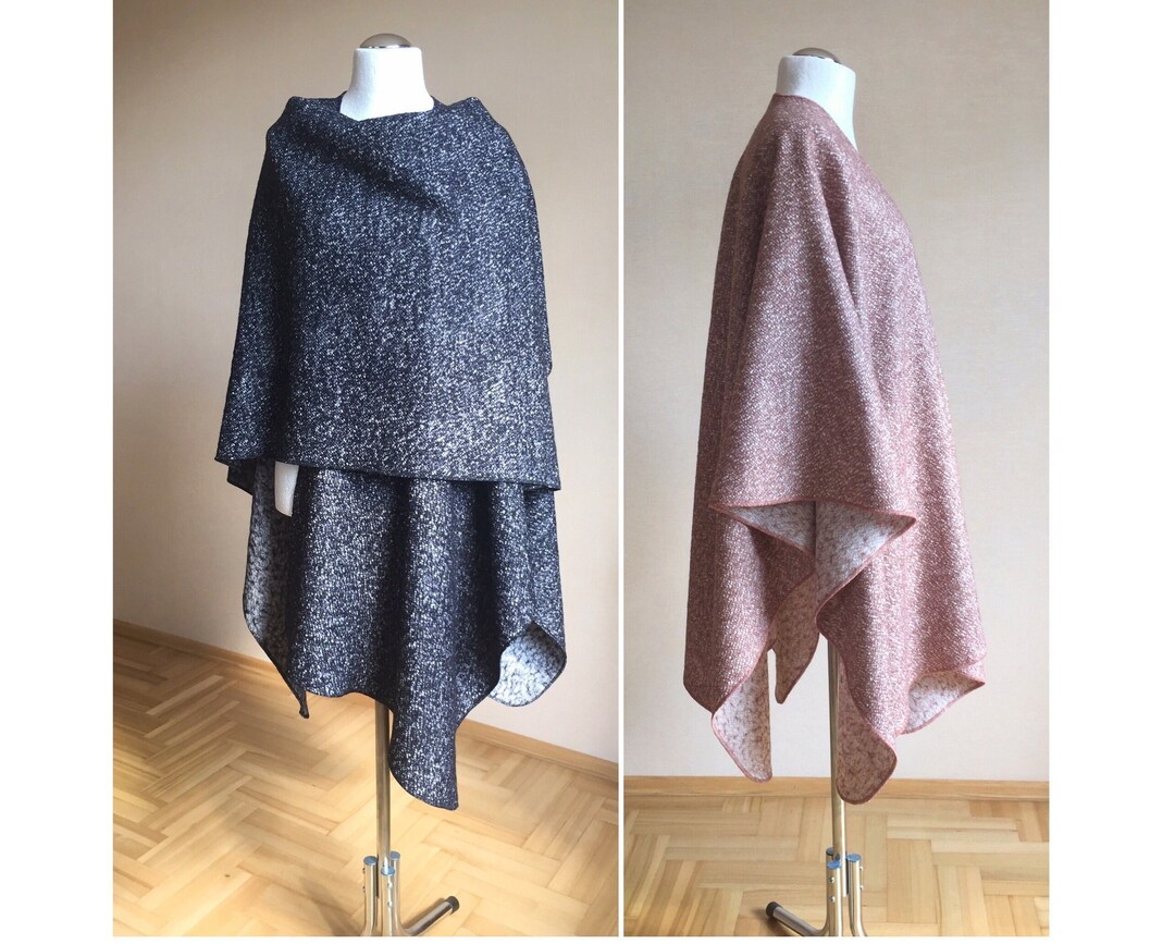 Wool Ruana Shawl Heavy Weight Wool Wrap Cloak - Etsy