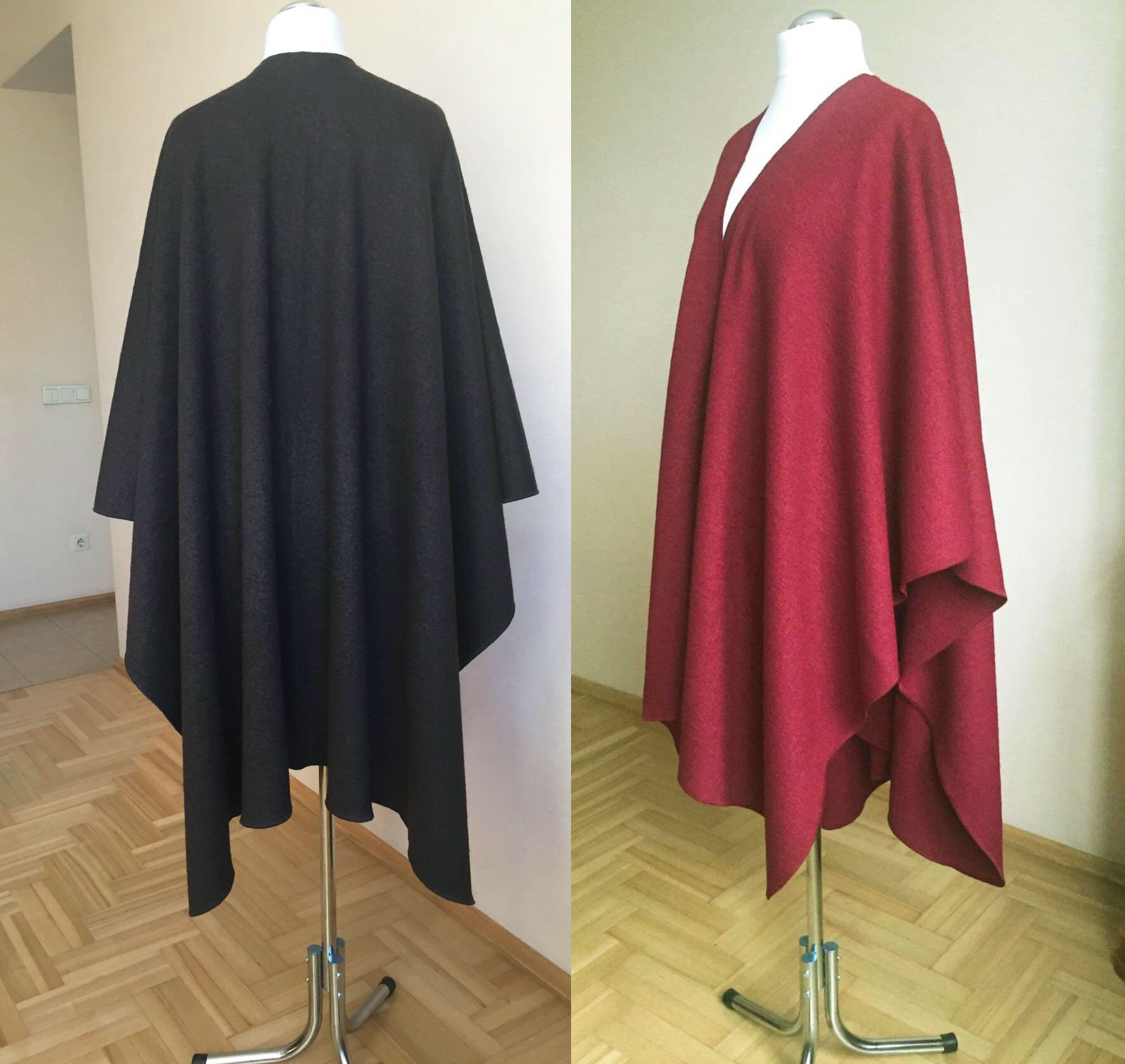 100% Wool Wrap Shawl Plus Size Wool Ruana Cape Handmade - Etsy