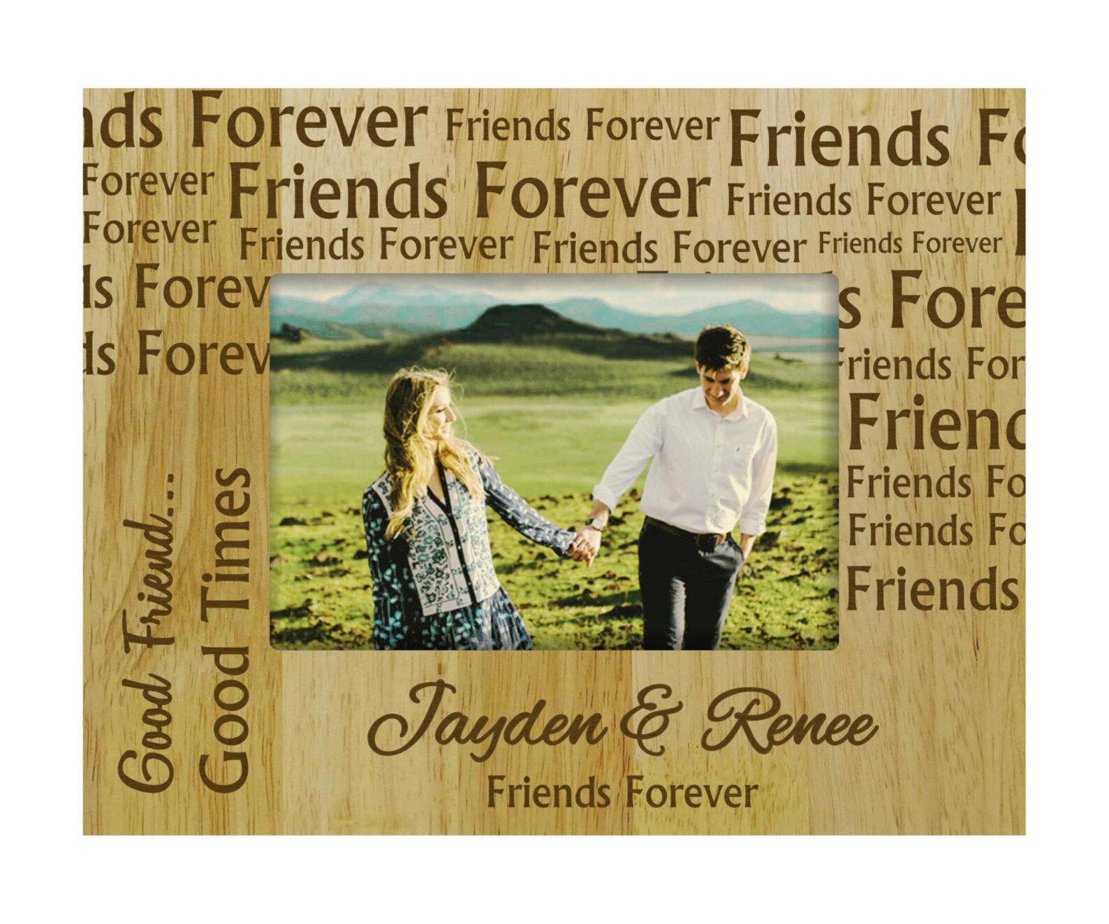 Personalized Friend Gift Wooden Custom Frame Wood Engraved | Etsy