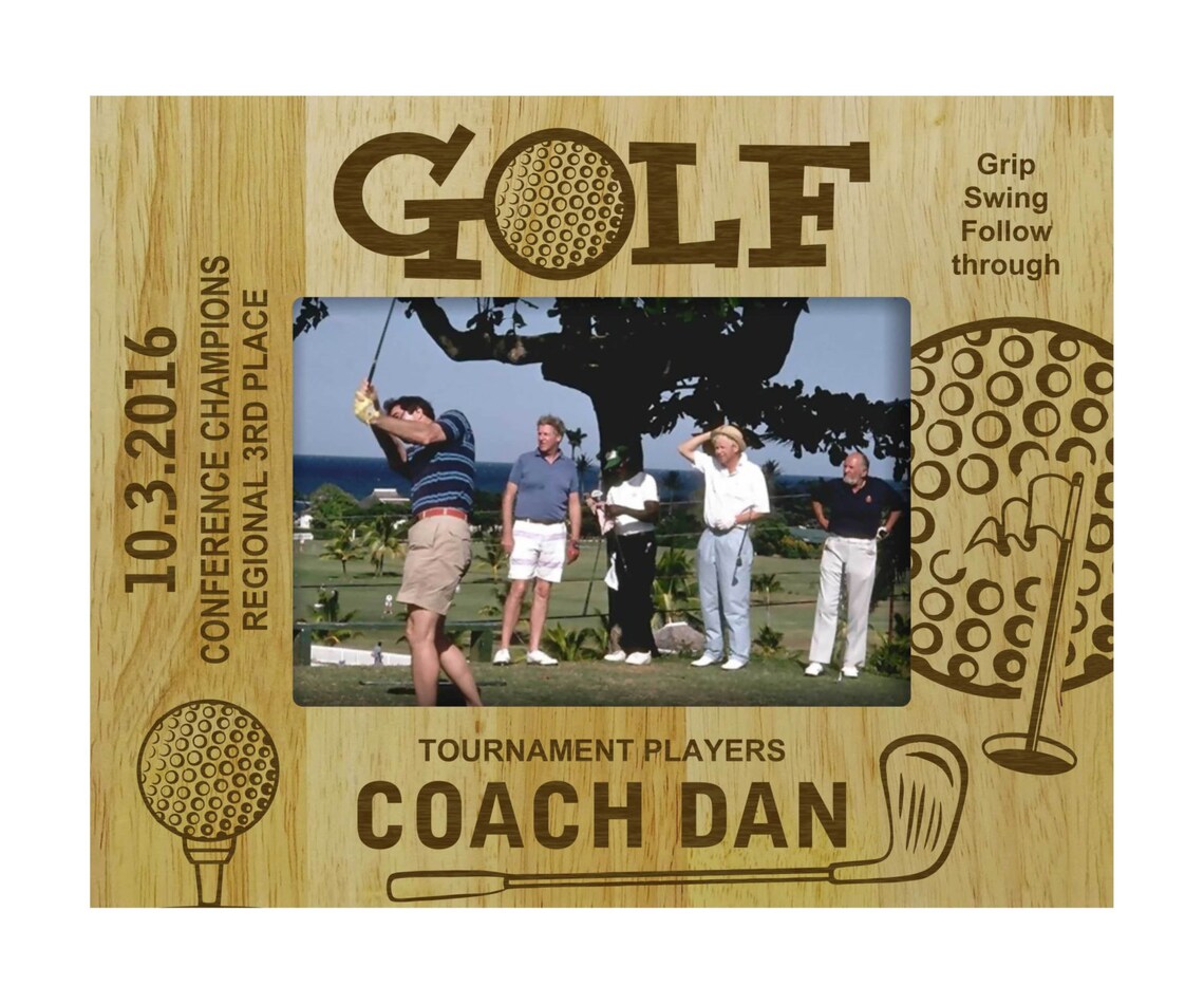 Personalized Golf Picture Frame Wooden Custom Frame Rustic | Etsy