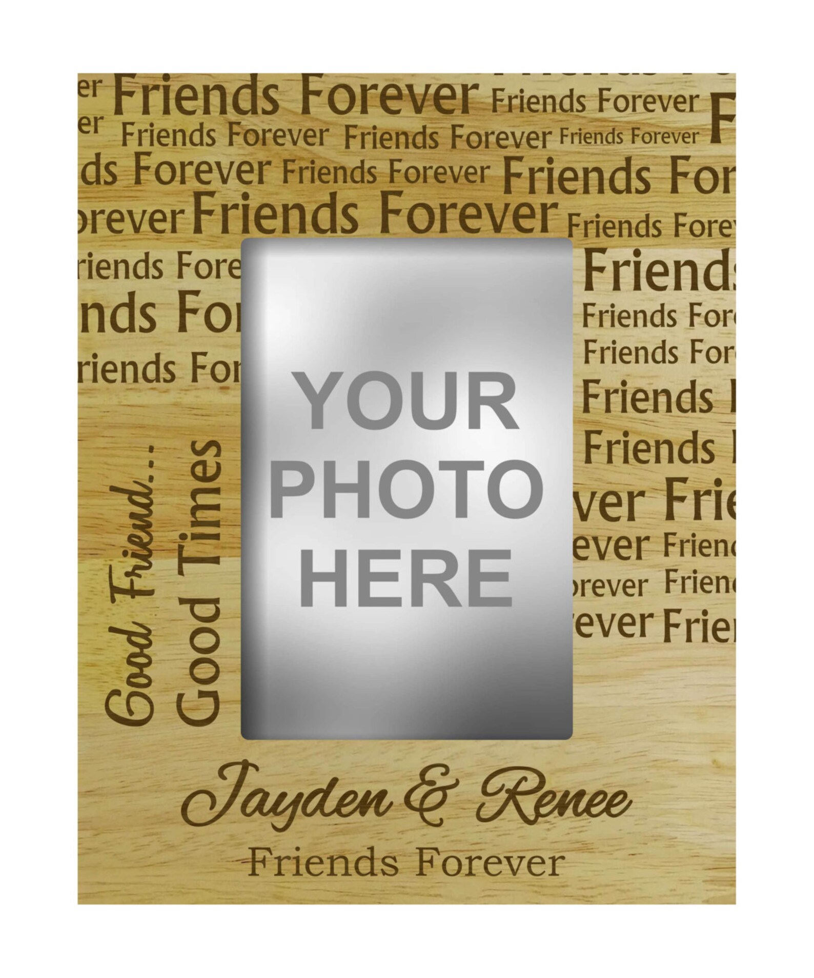 Personalized Friend Gift Wooden Custom Frame Wood Engraved | Etsy