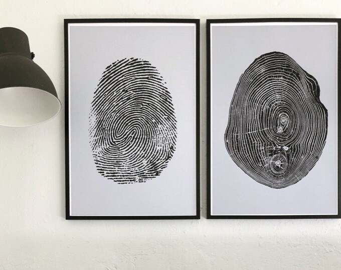 Against Forgetting Fine Art Print - Fingerprint and Tree Ring Rubbing ...
