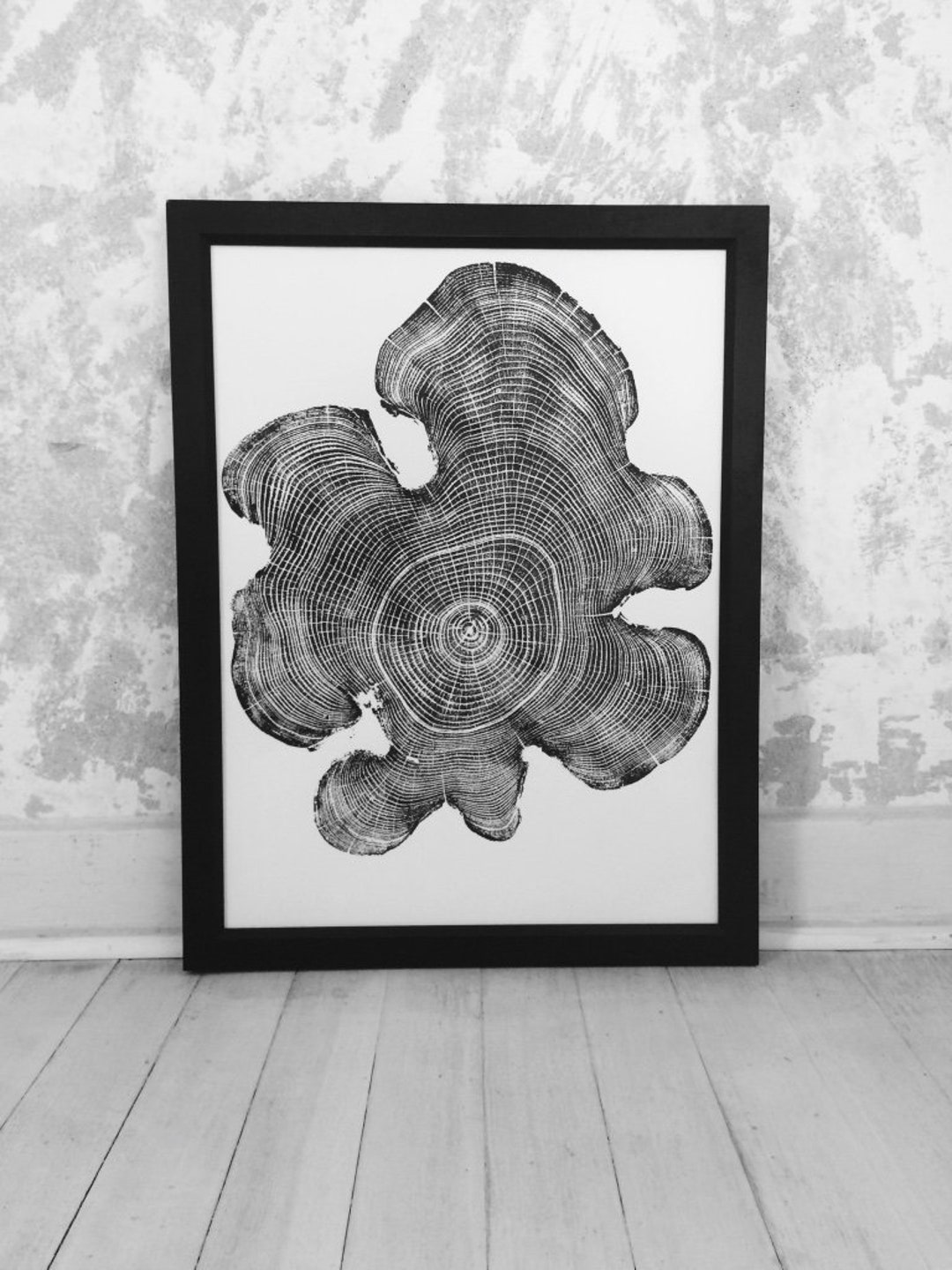 Ohio Locust Tree Ring Print: Handmade Woodcut, Nature Inspired Art - Etsy
