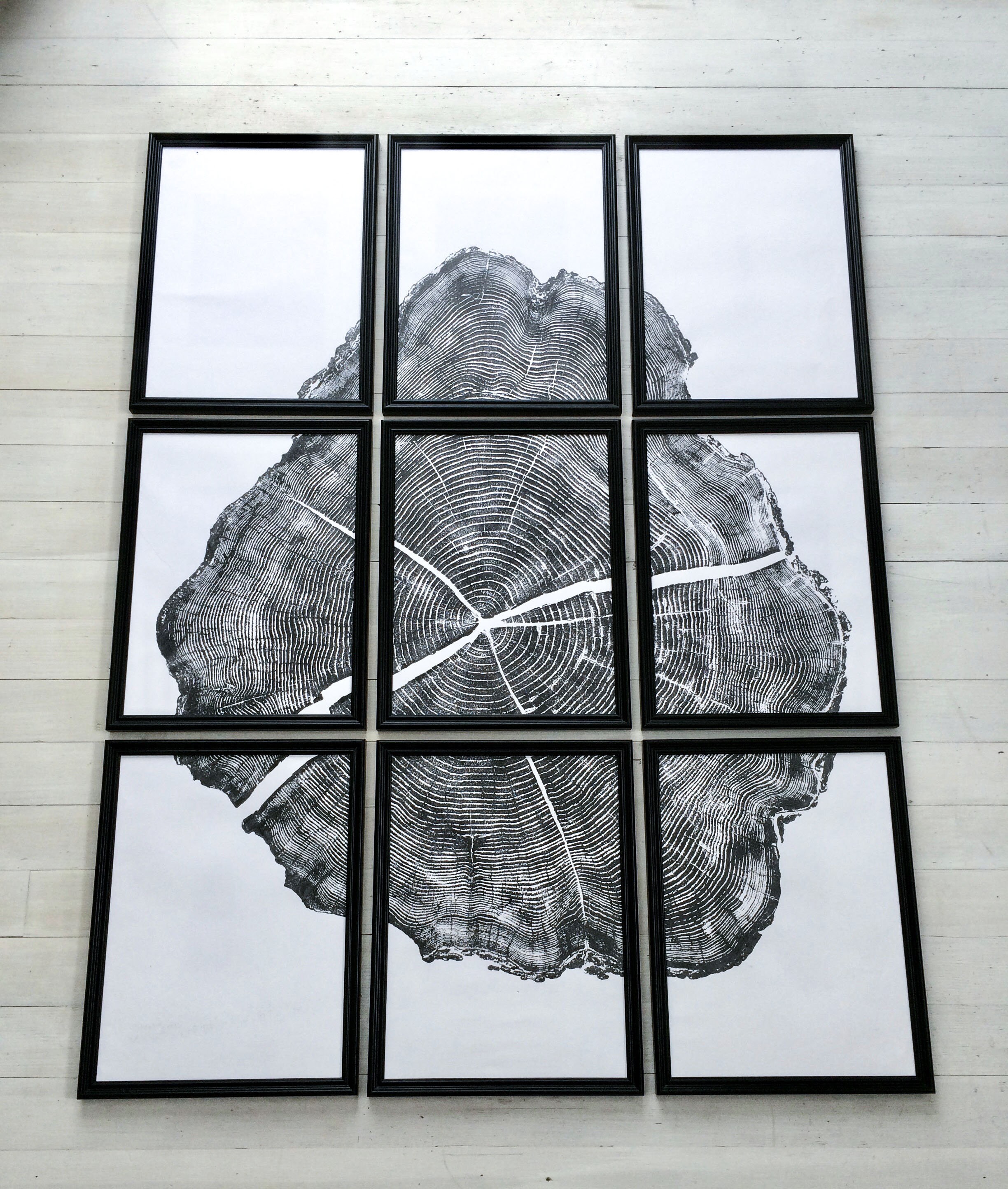 Set of 9 Long Prints Handmade Log Rings Tree Ring Art - Etsy