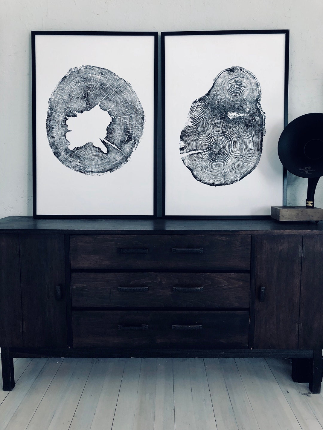 Tree Ring Prints: Iowa Oak & Seattle Hemlock, Woodblock Set - Etsy